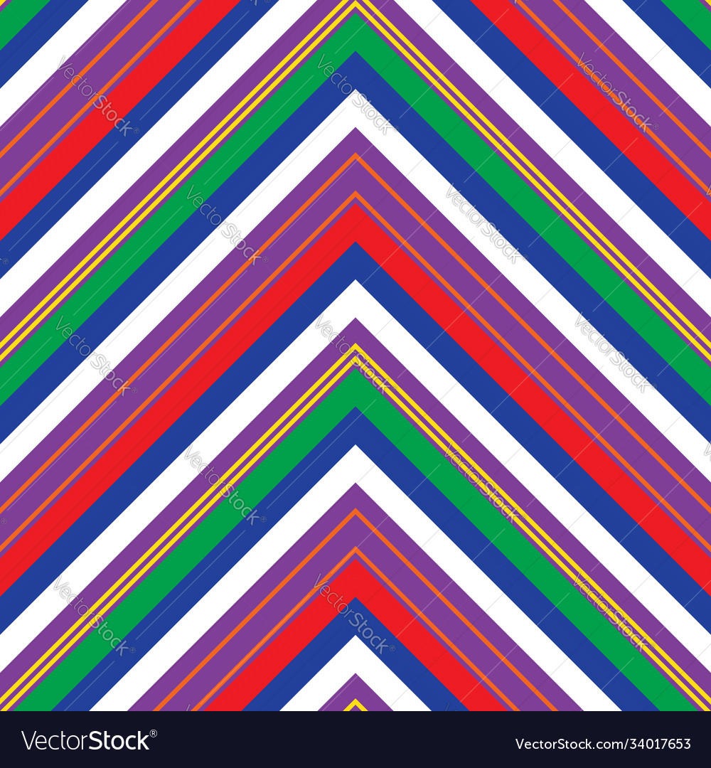 Rainbow chevron diagonal stripes seamless pattern Vector Image