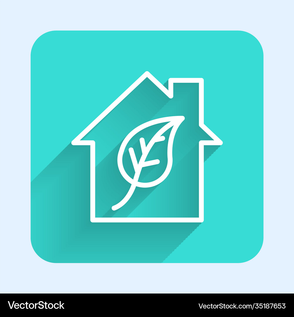 White line eco friendly house icon isolated Vector Image