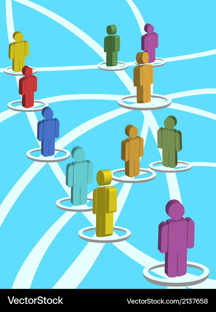 3d people in the social network Royalty Free Vector Image