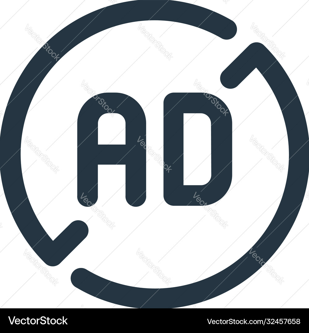 Ad blocker icon editable stroke Royalty Free Vector Image