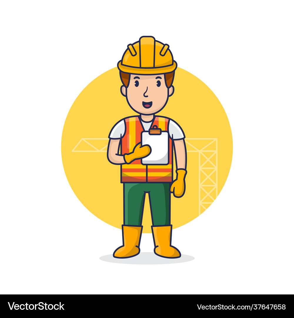 Architect construction holding paper sketch Vector Image