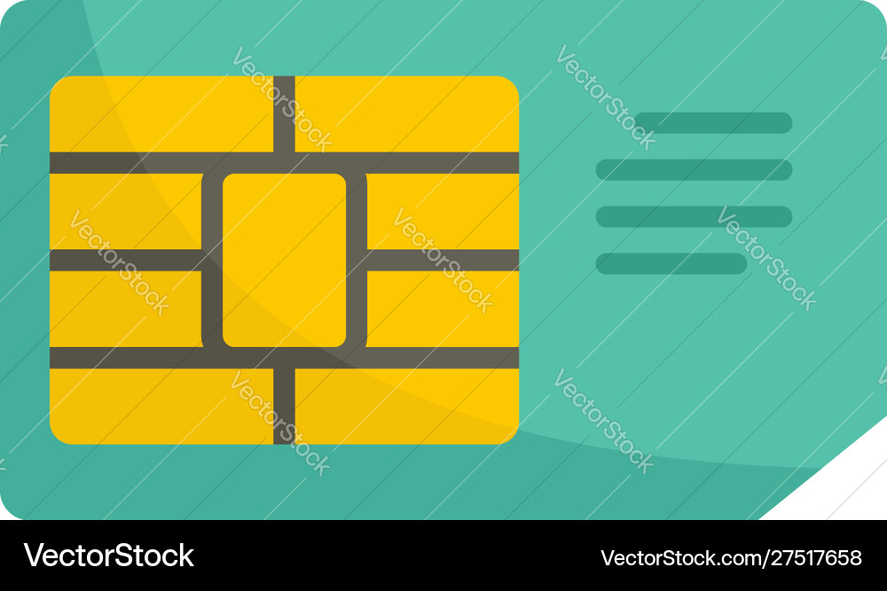 Business sim card icon flat style Royalty Free Vector Image