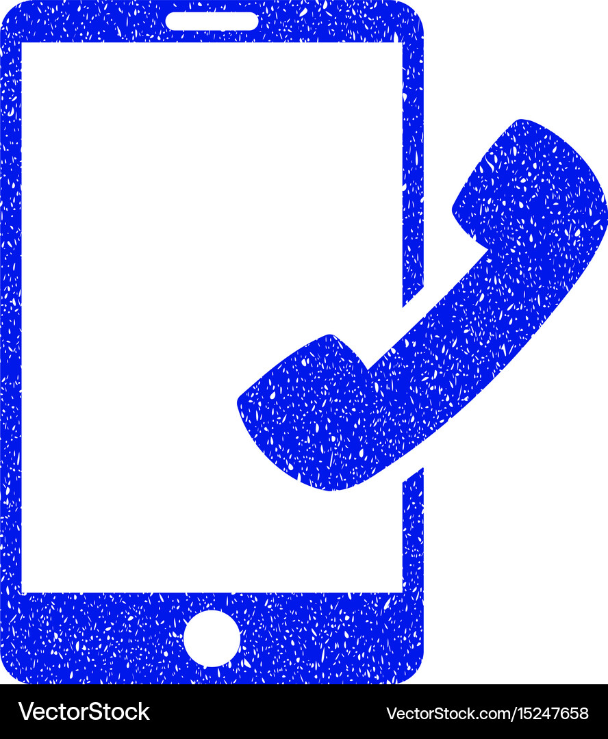 Call smartphone grunge icon Royalty Free Vector Image
