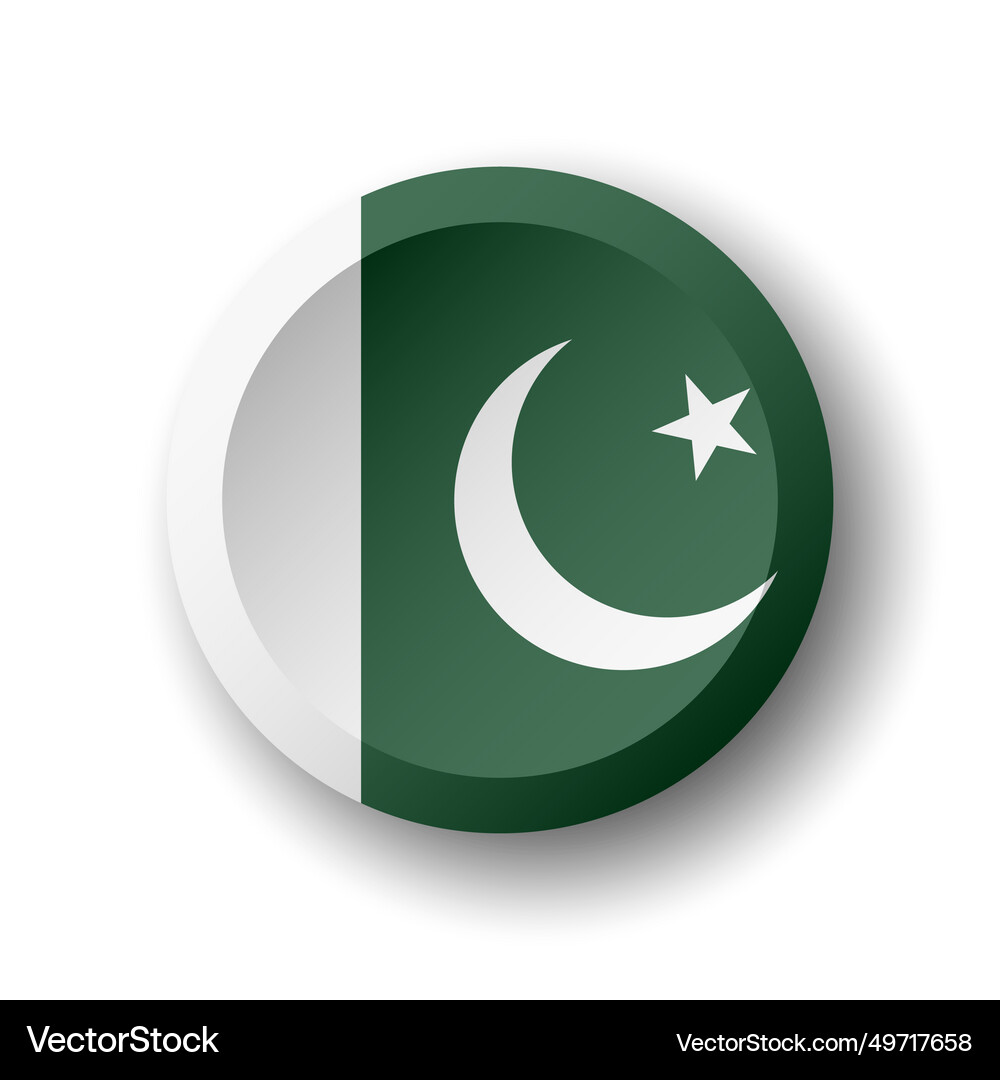 Circle button flag of pakistan Royalty Free Vector Image