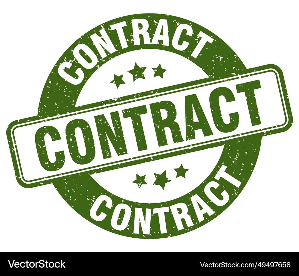 Contract stamp label round grunge sign Royalty Free Vector