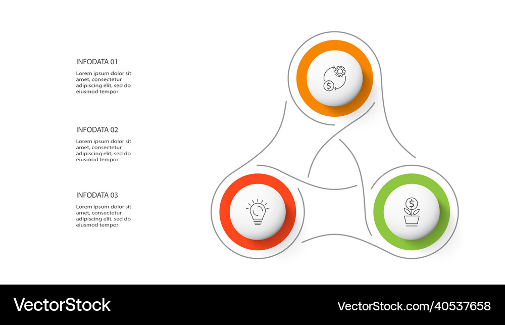 Diagram concept for infographic with 3 steps Vector Image