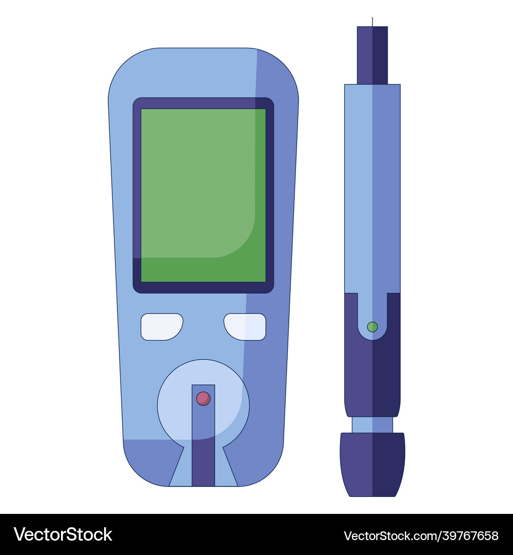 Glucose meter diabetes blood Royalty Free Vector Image