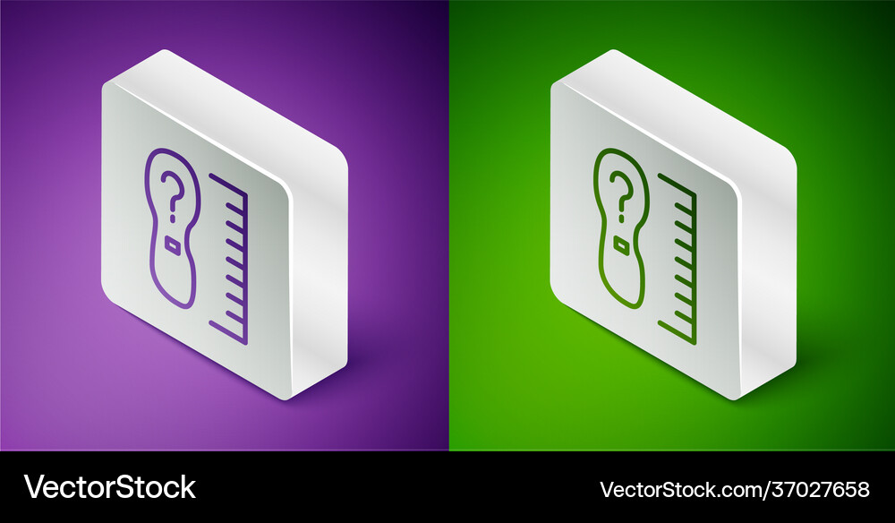 Isometric line square measure foot size icon Vector Image