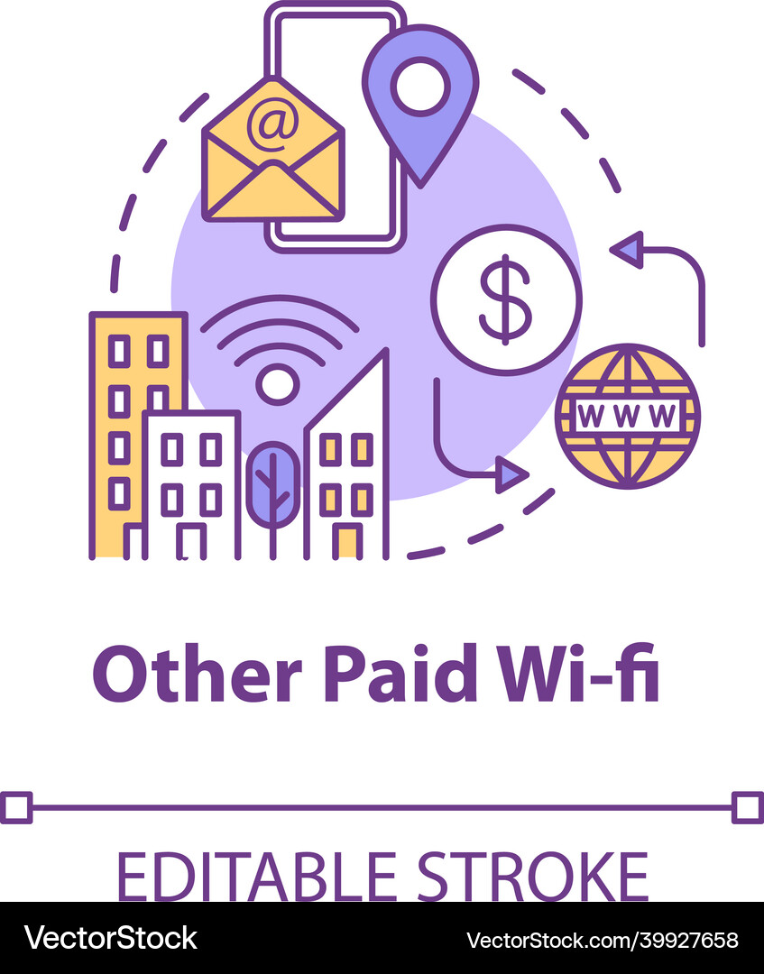 Other paid wifi concept icon free internet zone Vector Image