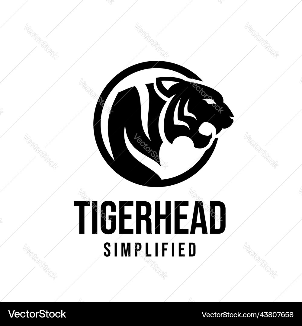 Premium tiger head black logo icon design Vector Image