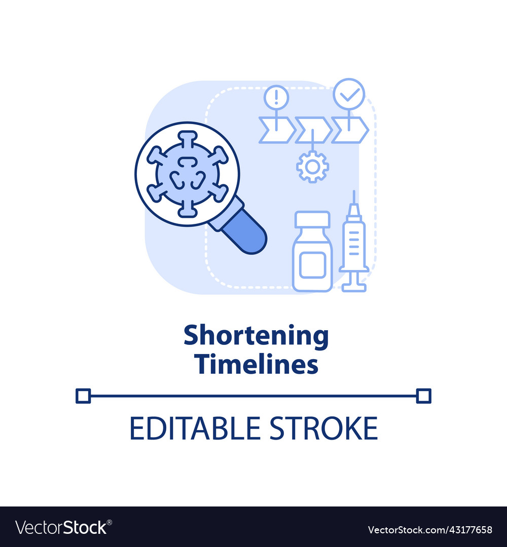 Shortening timelines light blue concept icon Vector Image