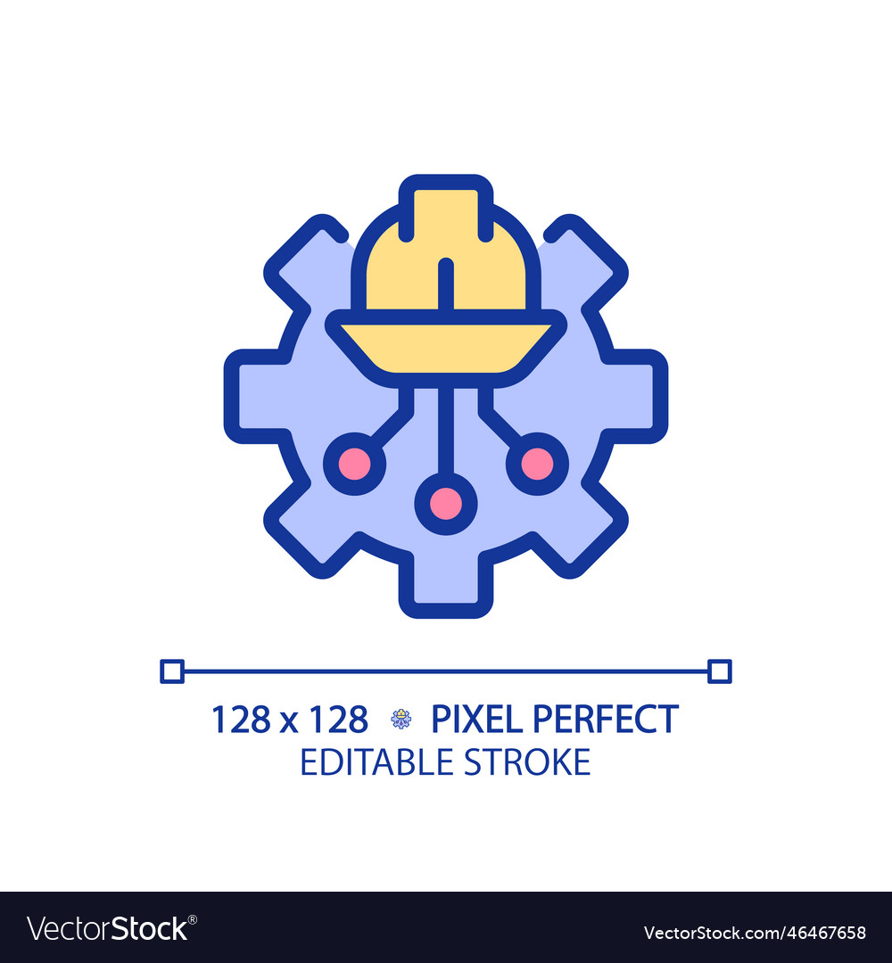Stem in engineering pixel perfect rgb color icon Vector Image