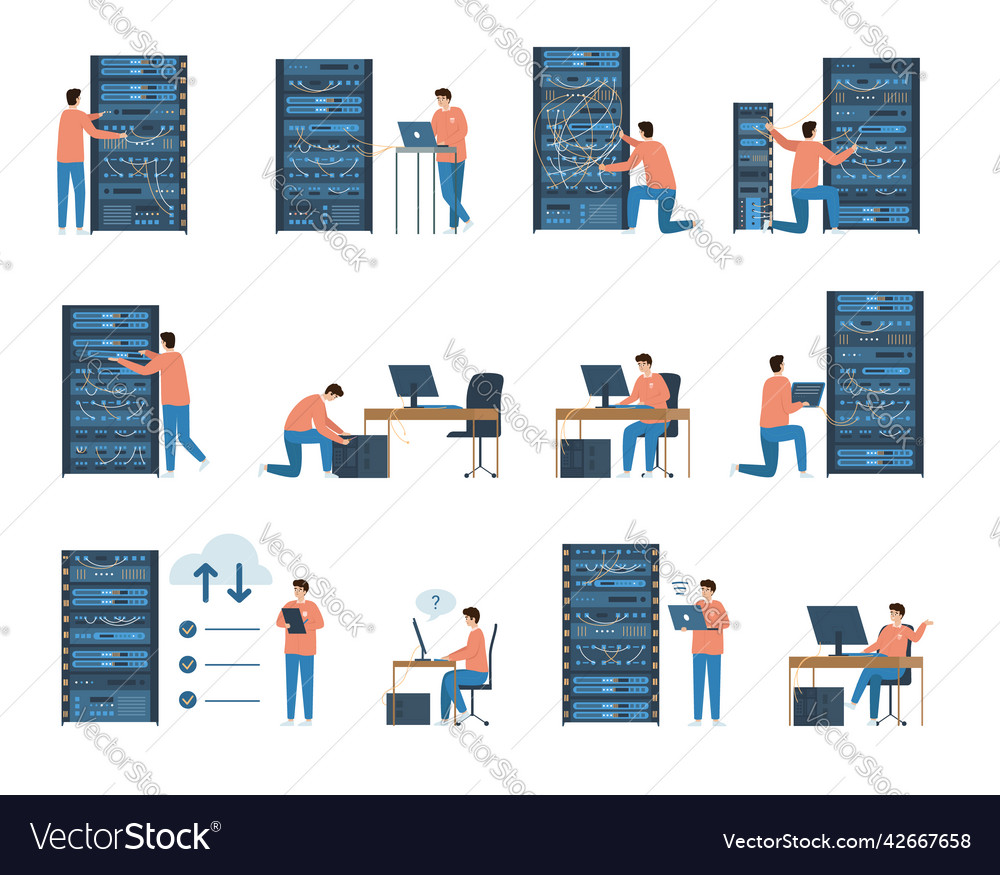 System admin icon set Royalty Free Vector Image