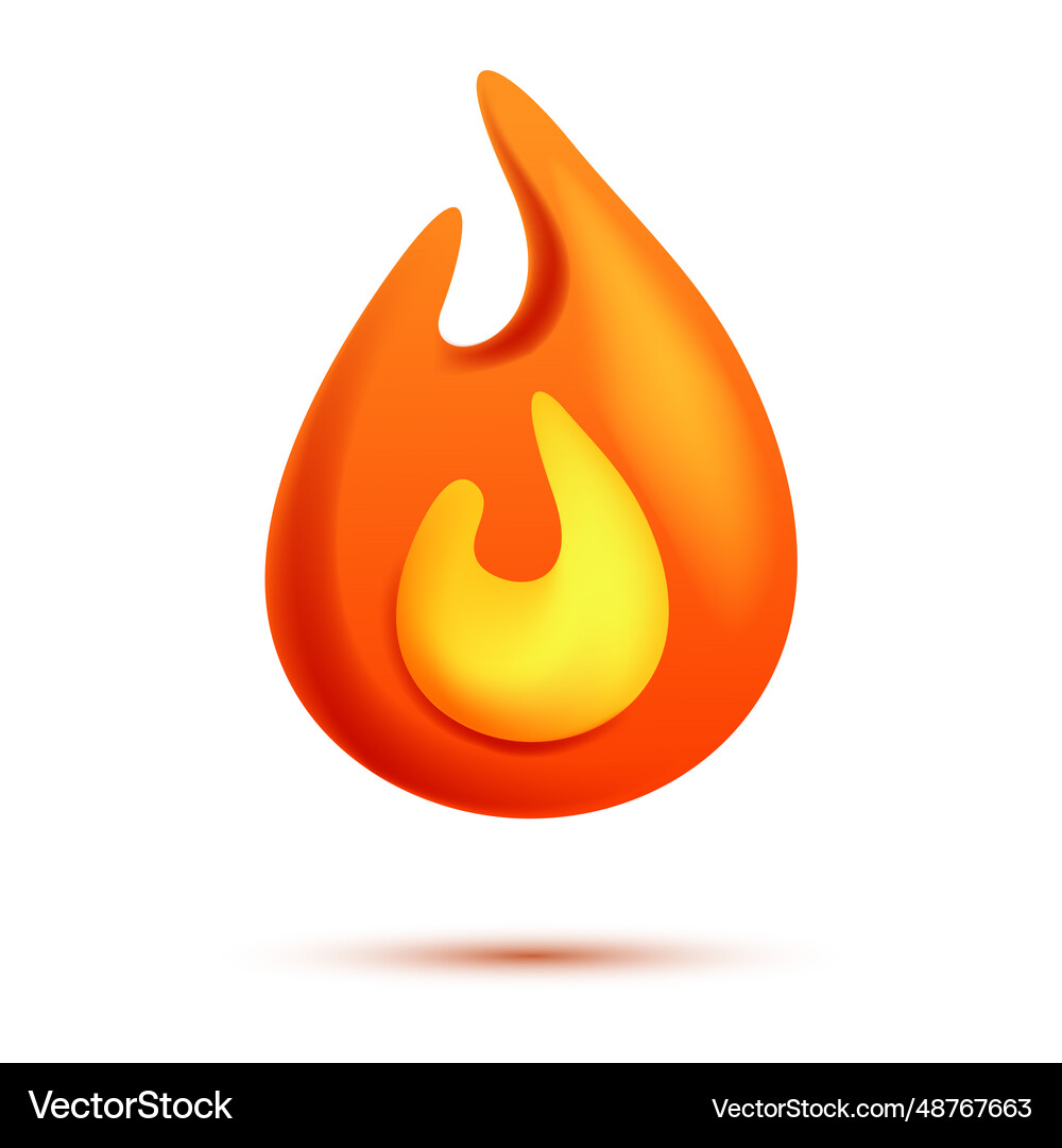 3d fire flame Royalty Free Vector Image - VectorStock