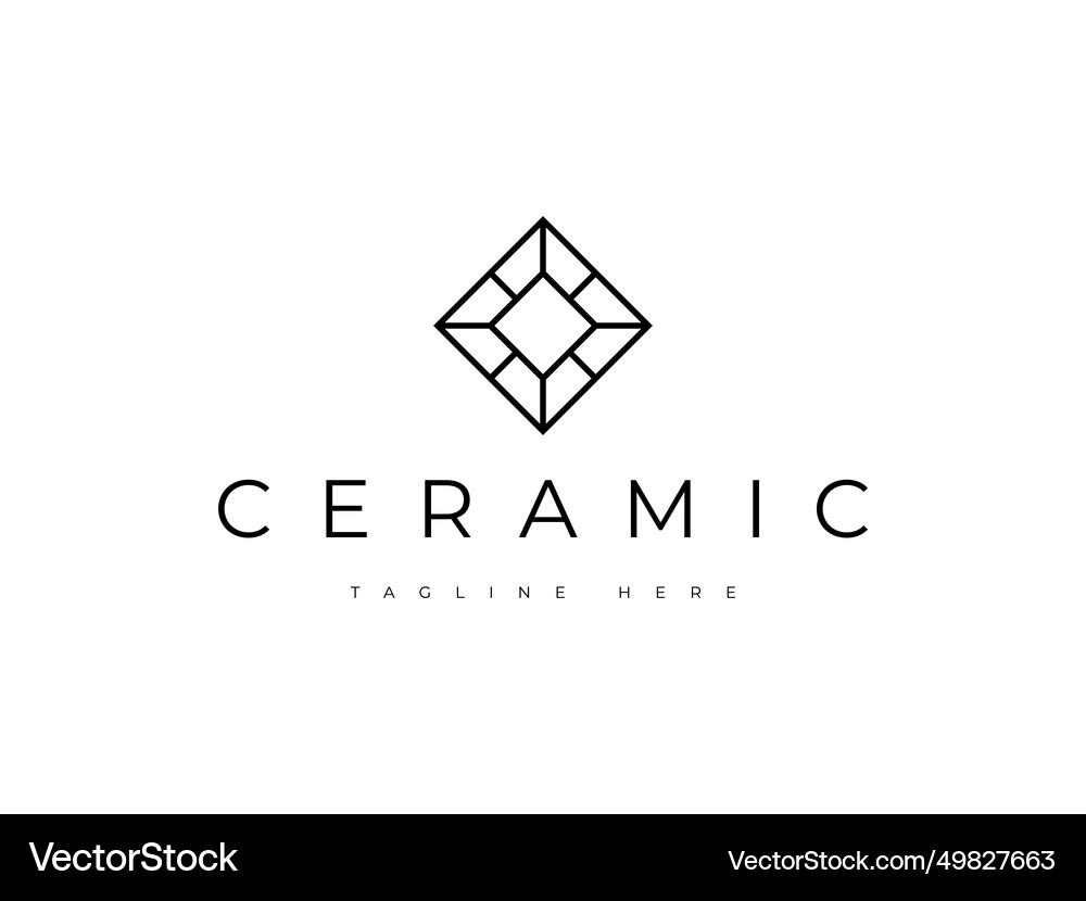 Abstract tile ceramic flooring line logo design Vector Image