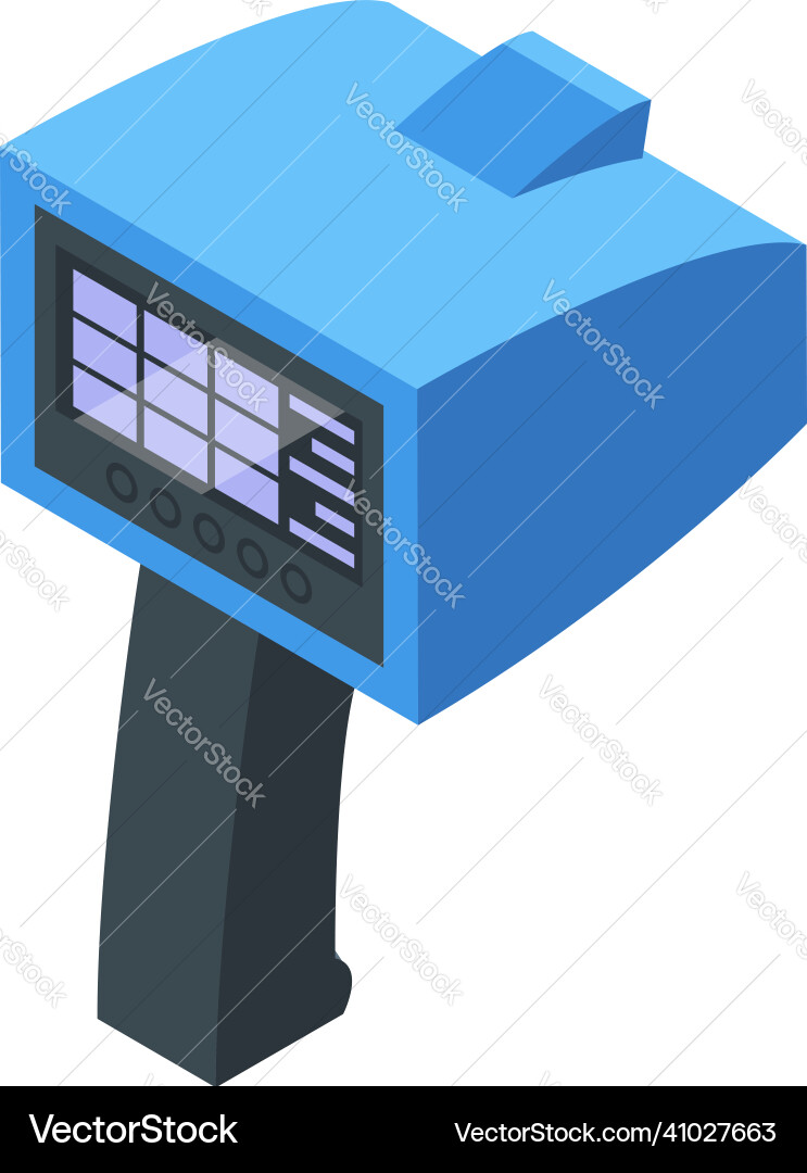 Car speed radar icon isometric traffic Royalty Free Vector