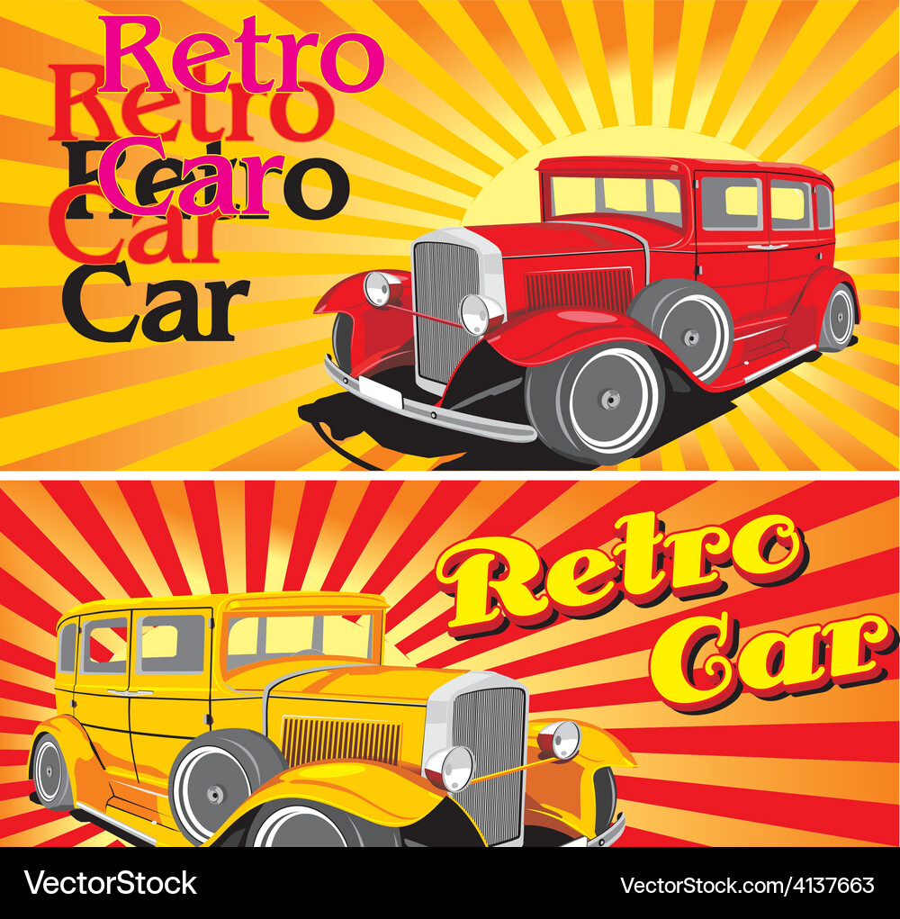 Classic Retro Car Royalty Free Vector Image - VectorStock