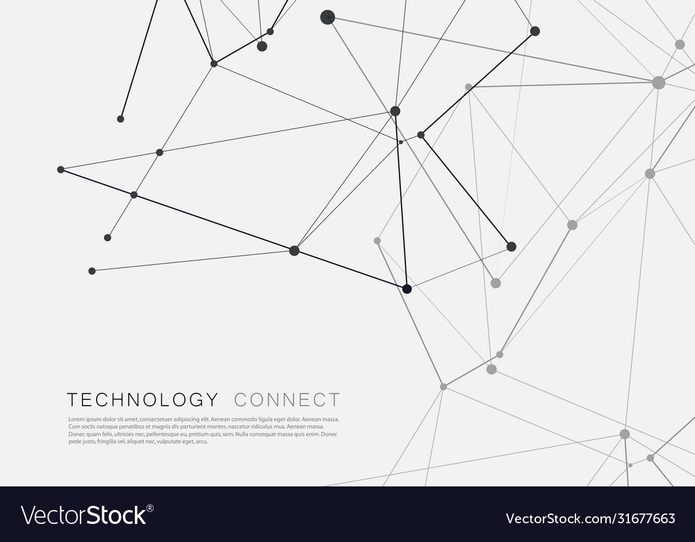 Connected abstract pattern with dots Royalty Free Vector