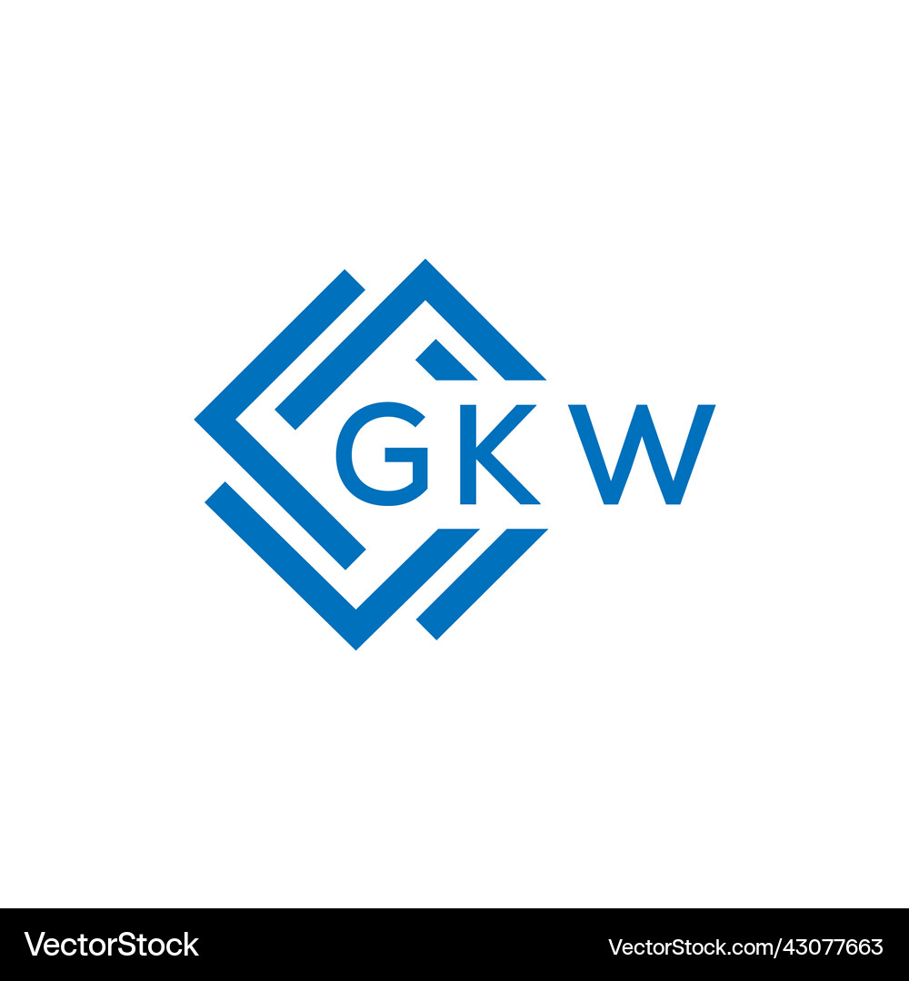 Gkw letter logo design on white background Vector Image