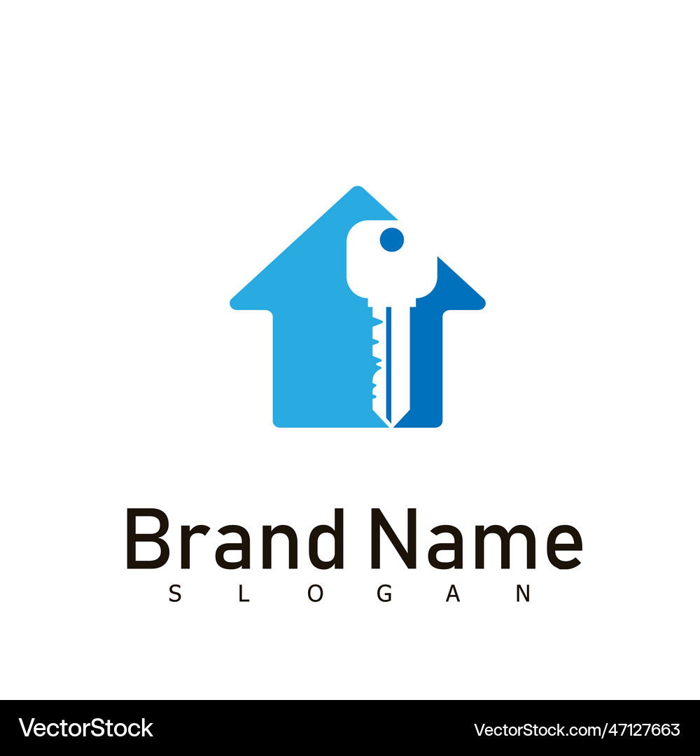 Home key lock logo real estate Royalty Free Vector Image