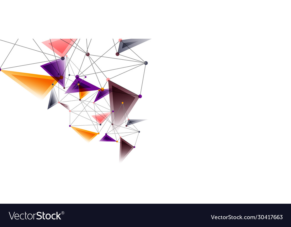Line points connections triangular technology Vector Image