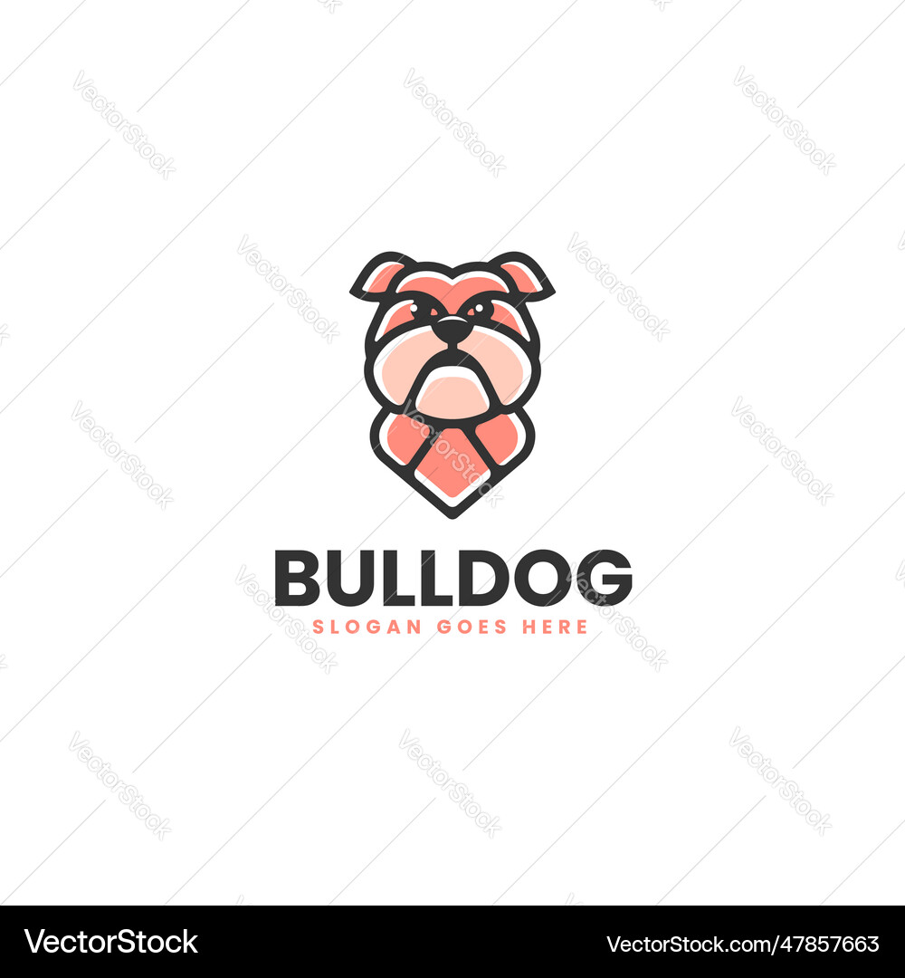 Logo bulldog simple mascot style Royalty Free Vector Image