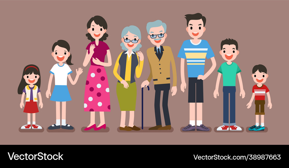 Lovely family characters Royalty Free Vector Image