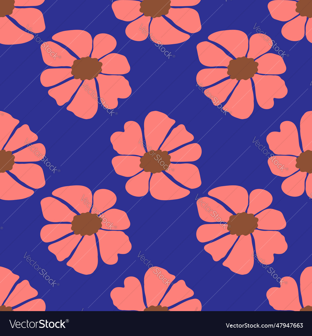 Retro groovy flowers seamless pattern vintage Vector Image Retro groovy flowers seamless pattern vintage Vector Image