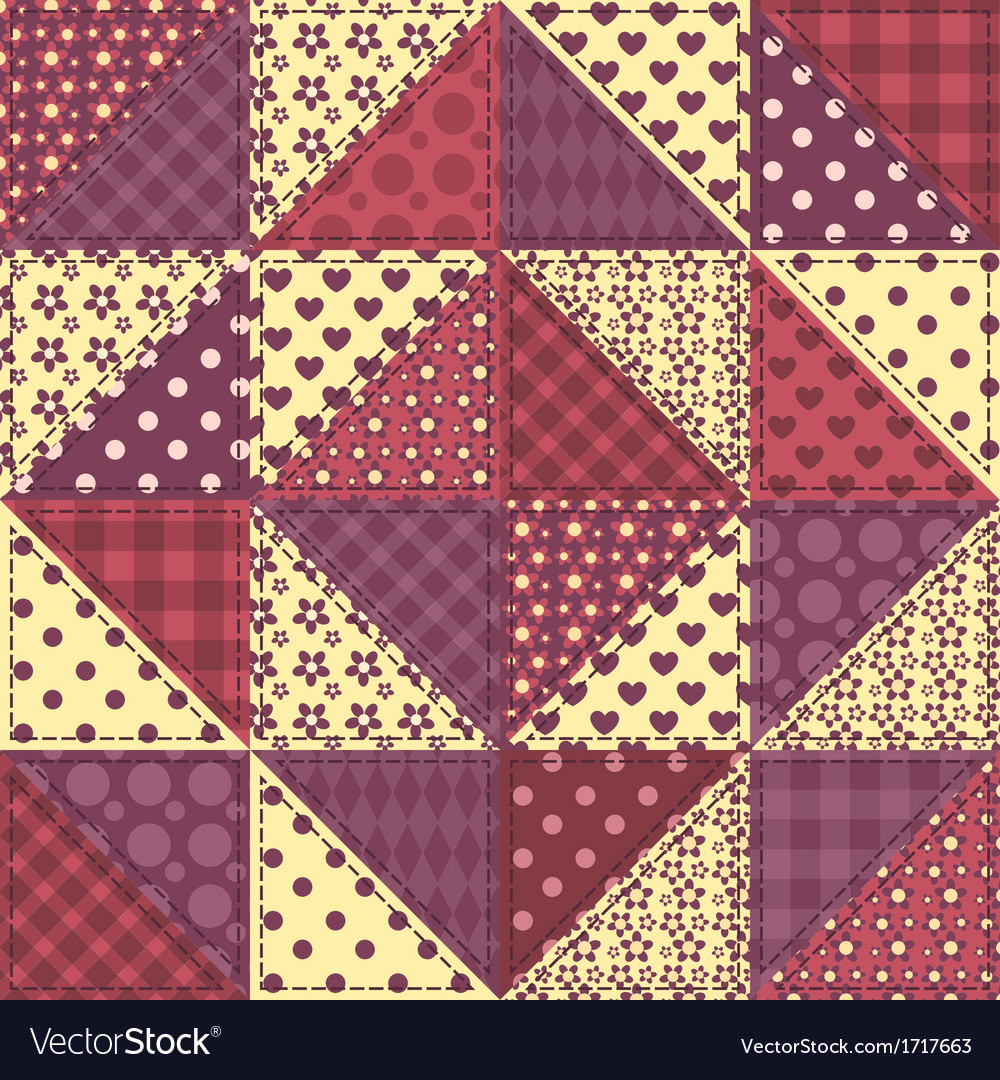 Seamless patchwork claret color pattern 1 Vector Image