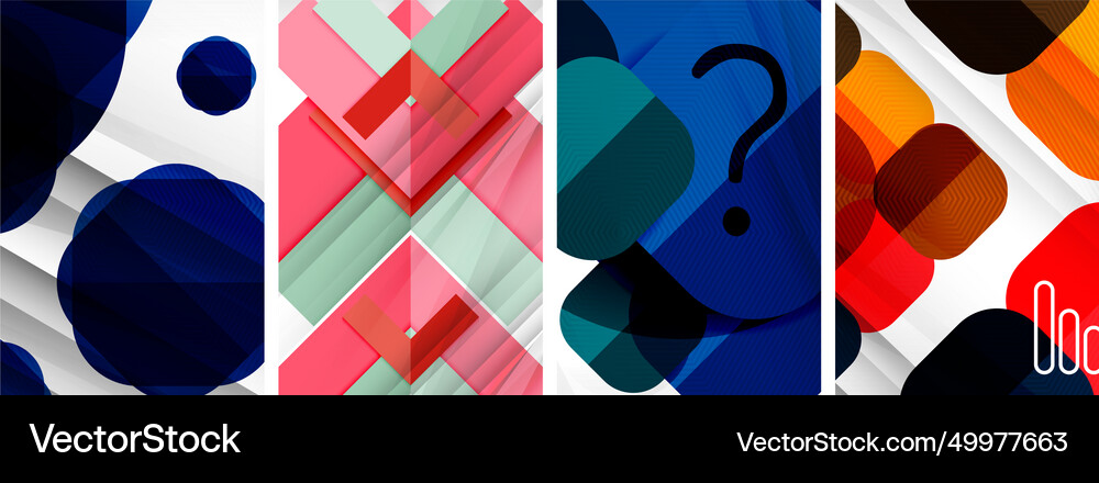 Set of geometric abstract poster backgrounds Vector Image
