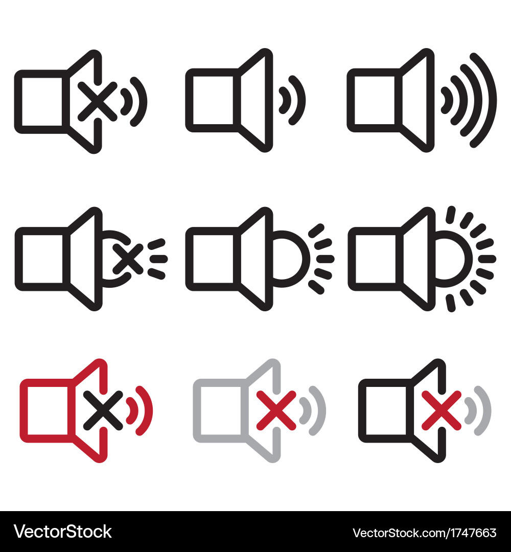 Sound and lamp icons Royalty Free Vector Image