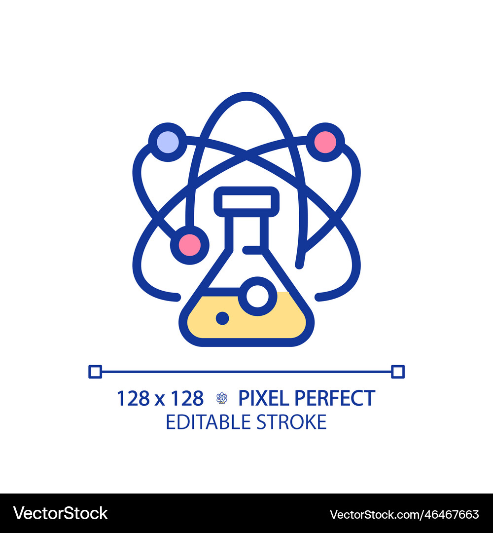 Stem in science pixel perfect rgb color icon Vector Image