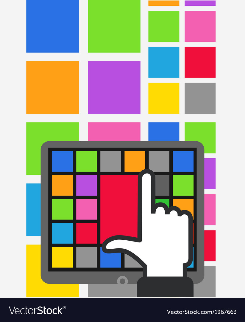 Using color tile interface Royalty Free Vector Image