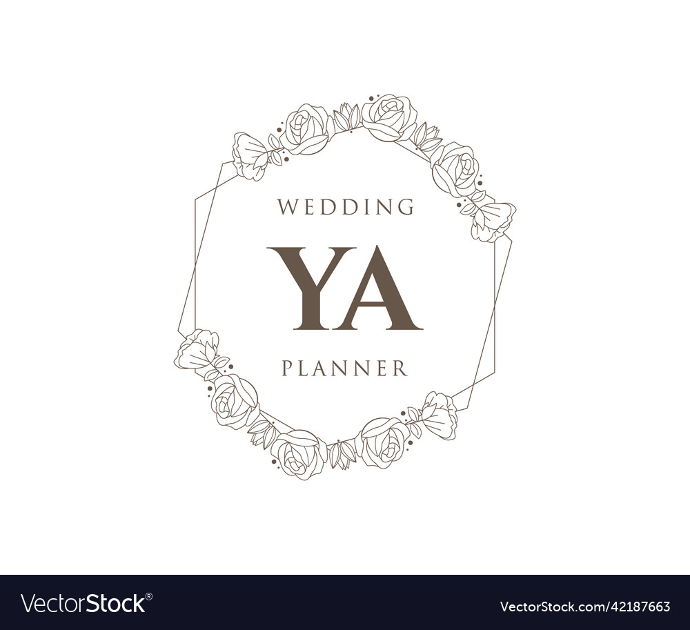 Ya initials letter wedding monogram logos Vector Image