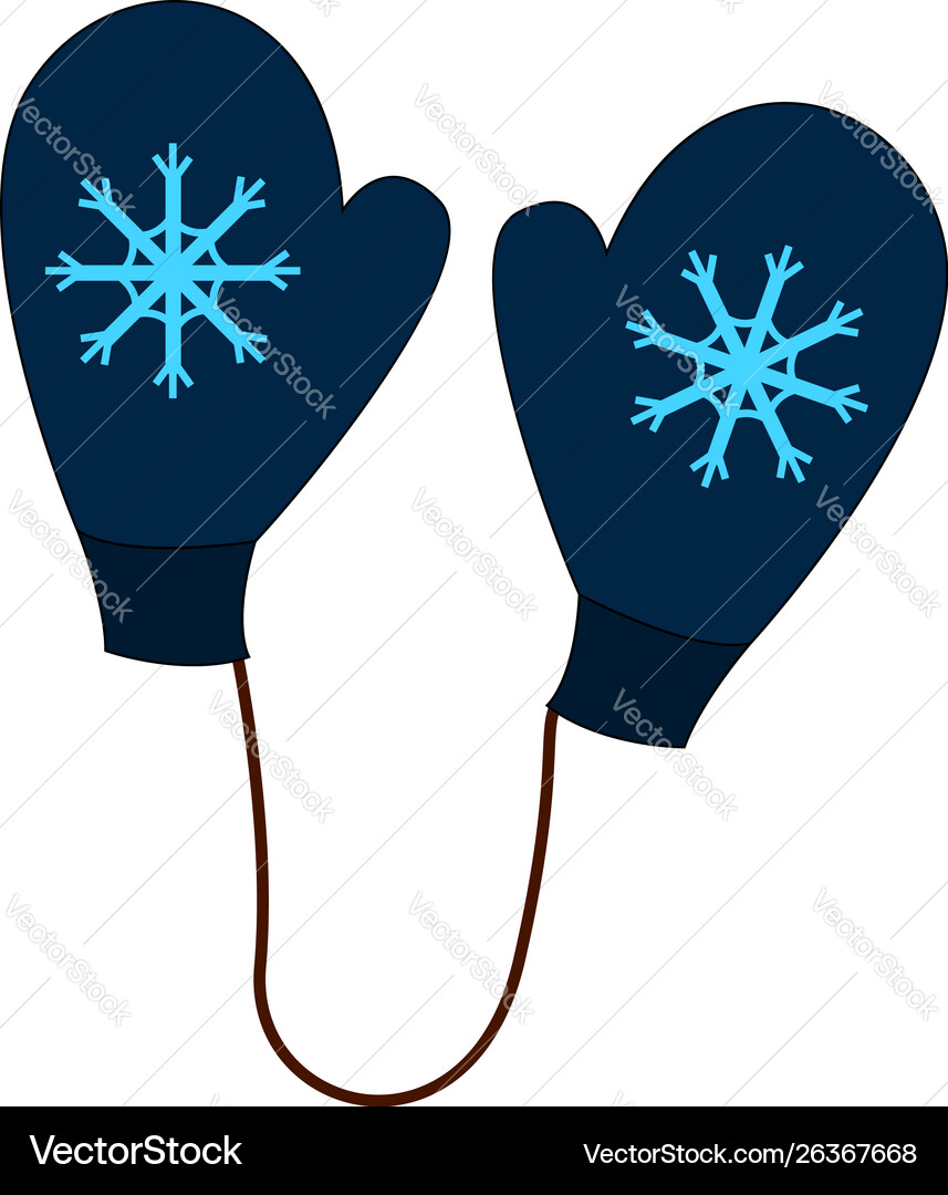A pair knitted mittens on white background Vector Image