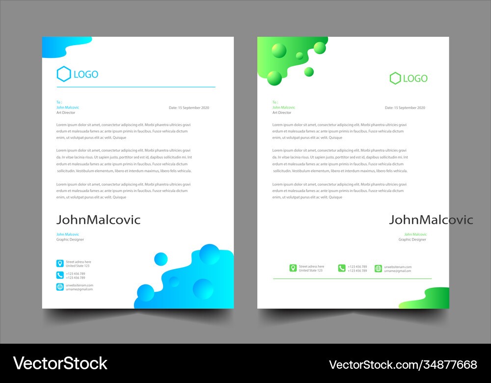 Abstract liquid letterhead design modern business Vector Image