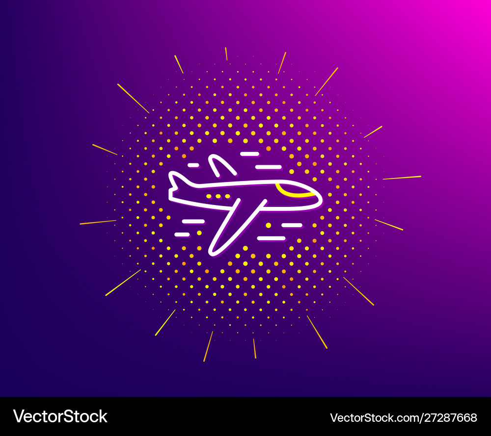 Airplane line icon plane flight transport sign Vector Image