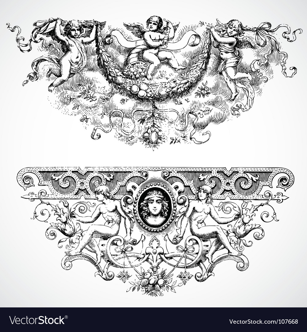 Baroque backgrounds Royalty Free Vector Image - VectorStock