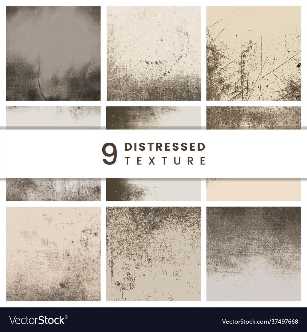 Beige distressed patterns set Royalty Free Vector Image