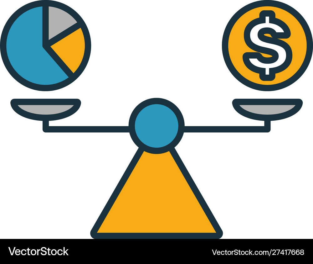 Budget balance icon outline filled creative Vector Image