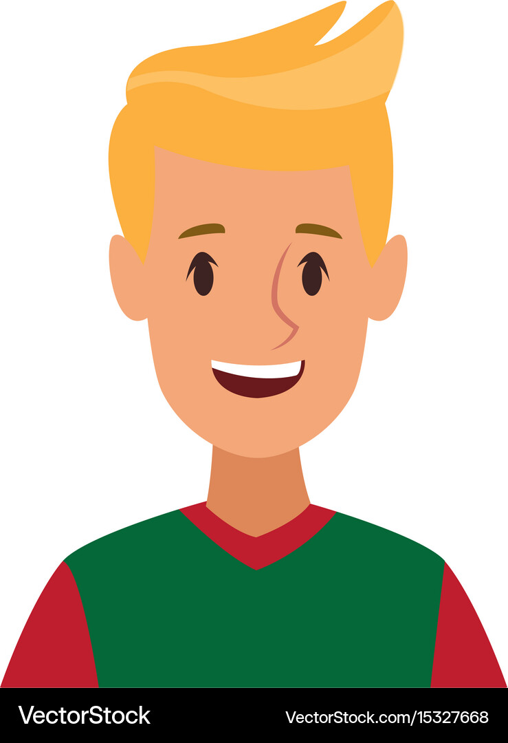 Cartoon man character male profile image Vector Image