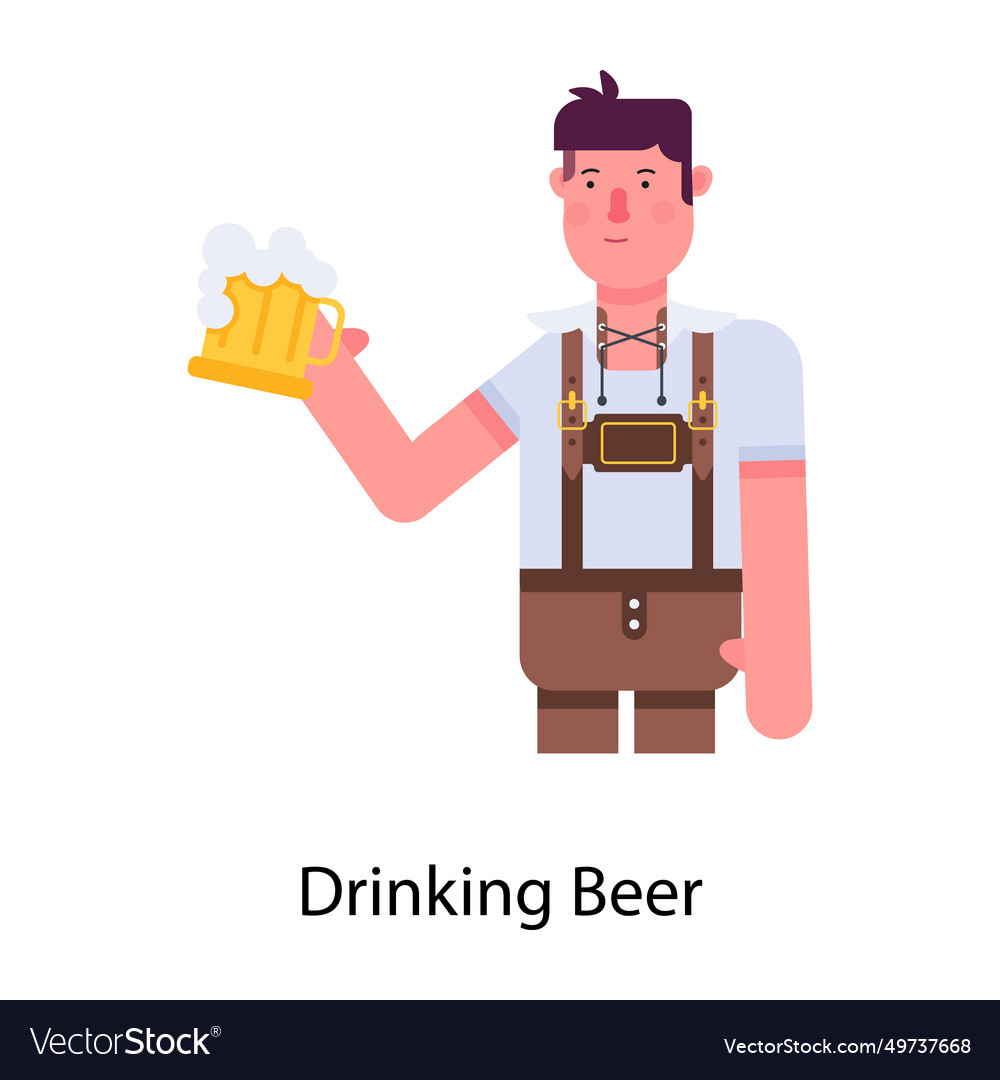 Drinking beer Royalty Free Vector Image - VectorStock