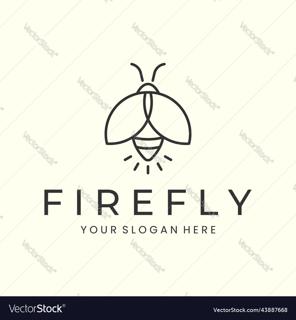 Firefly with line art style logo design icon Vector Image Firefly with line art style logo design icon Vector Image