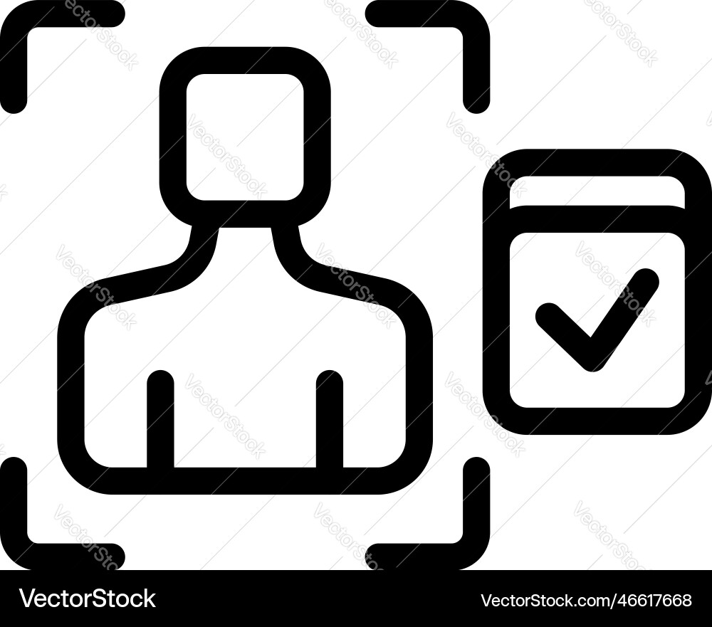 Person data scan icon outline safety guard Vector Image