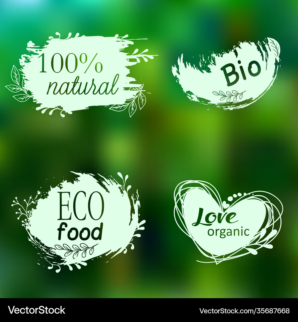 Set logos icons design elements natural food Vector Image