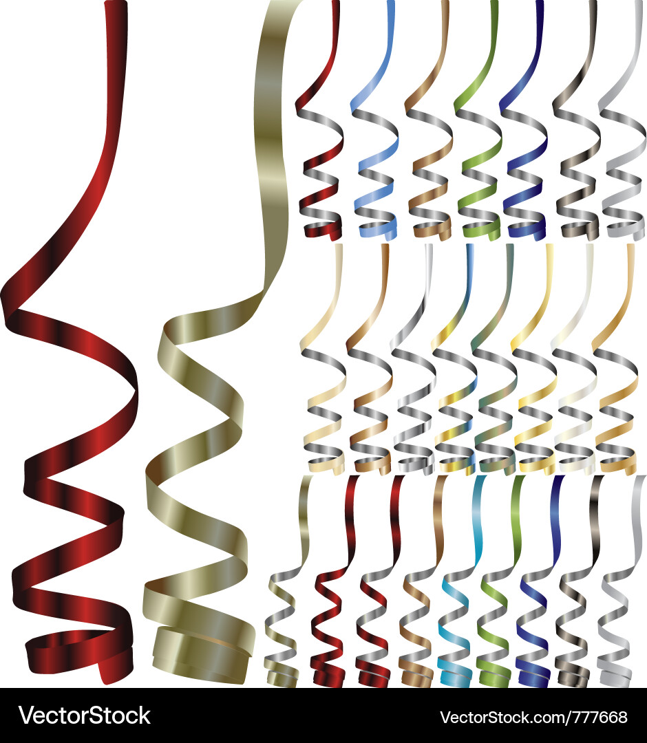 Set of multicolored ribbons Royalty Free Vector Image