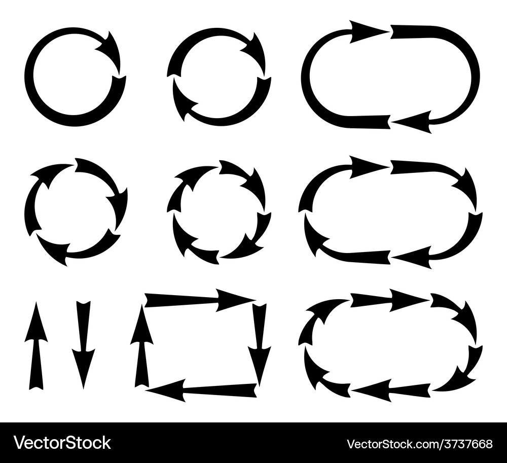 Set of silhouettes arrows Royalty Free Vector Image