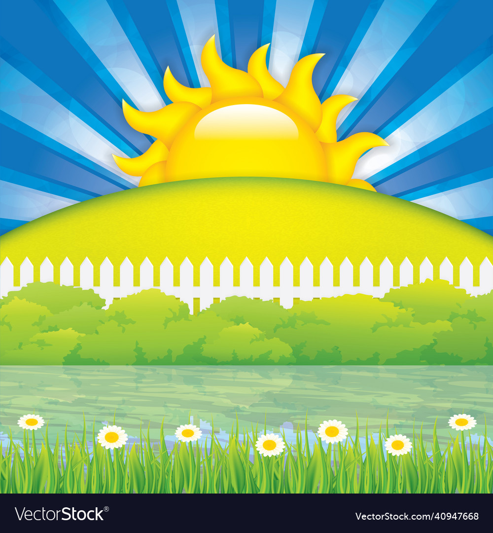 Spring landscape Royalty Free Vector Image - VectorStock