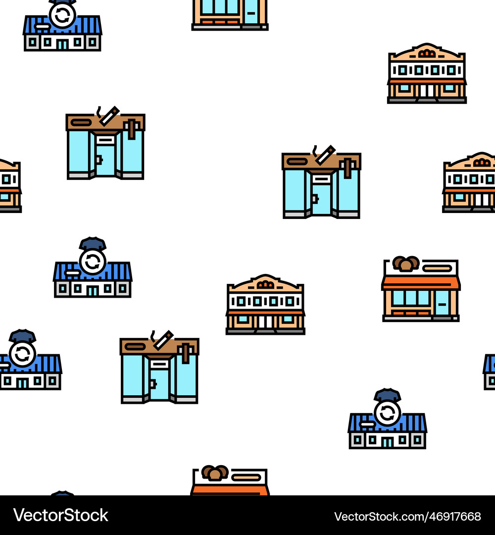 Store shop retail market seamless pattern Vector Image