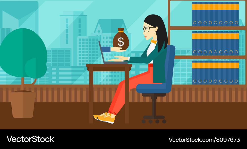 Business woman working in office Royalty Free Vector Image